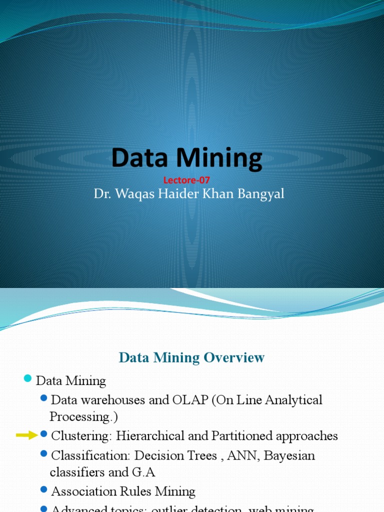 DM Lecture 06 | PDF | Cluster Analysis | Statistical Classification