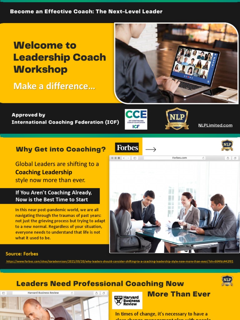 ICF Leadership Coach Workshop | PDF | Leadership | Neuro Linguistic ...