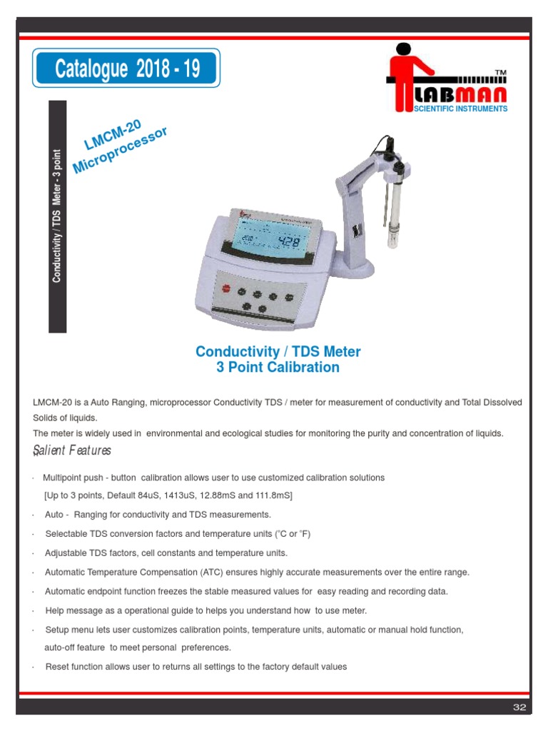 Conductivity Tds Meter 3 Point Calibration | PDF