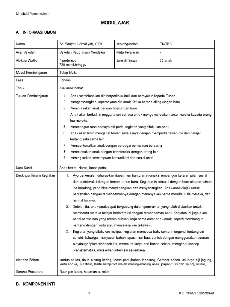 Modul Ajar Minggu 4 New | PDF