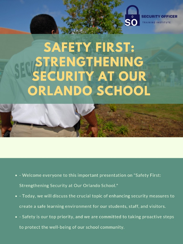 Safety First Strengthening Security at Our Orlando School | PDF Safety First Strengthening Security at Our Orlando School | PDF