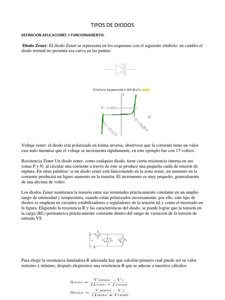 Tipos de Diodos | PDF | Diodo | Electromagnetismo