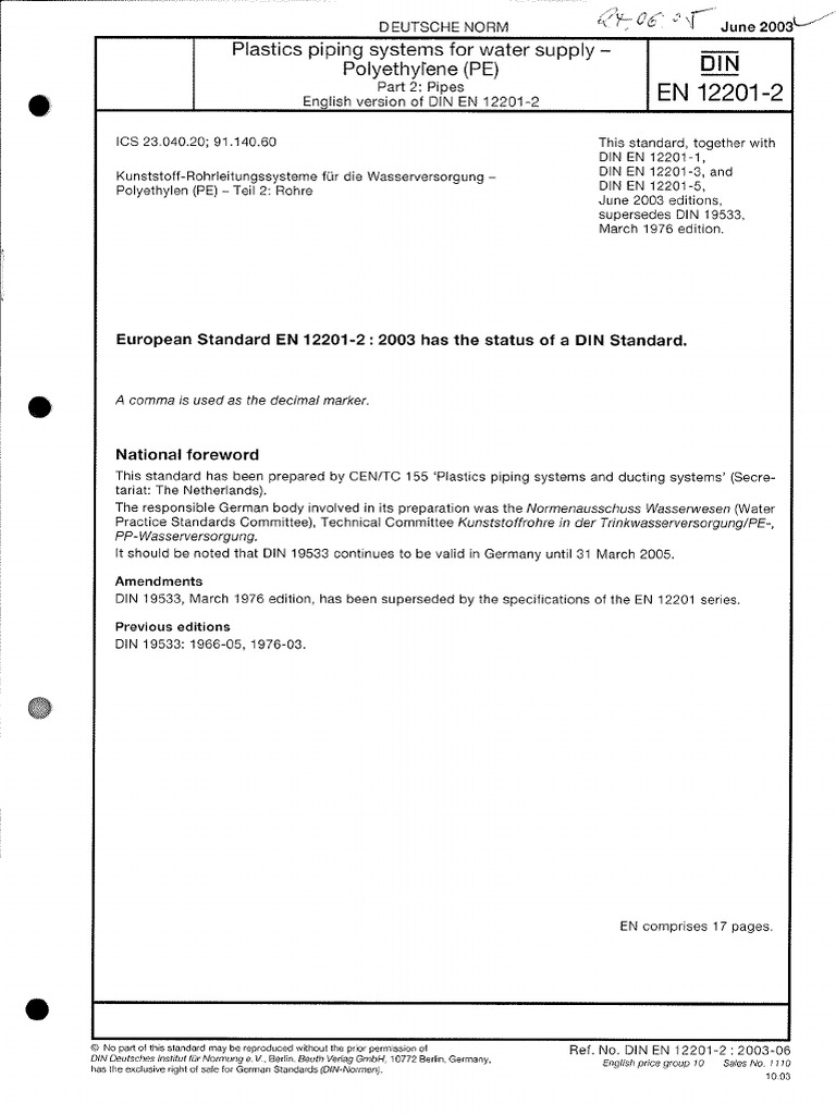 Din en 12201 2 | PDF