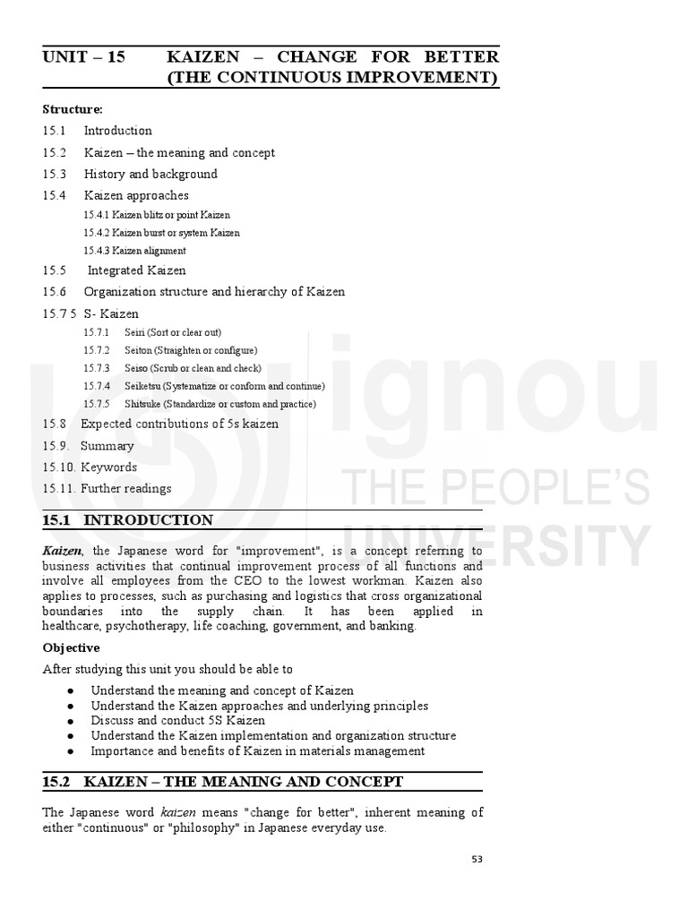 Unit 15 | PDF | Lean Manufacturing | Business Process Management