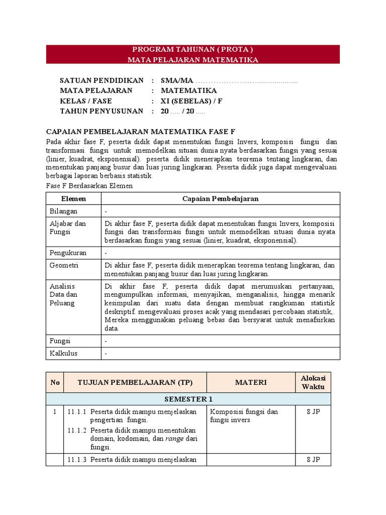 PROTA - Matematika 11 | PDF | Sains & Matematika | Komputer