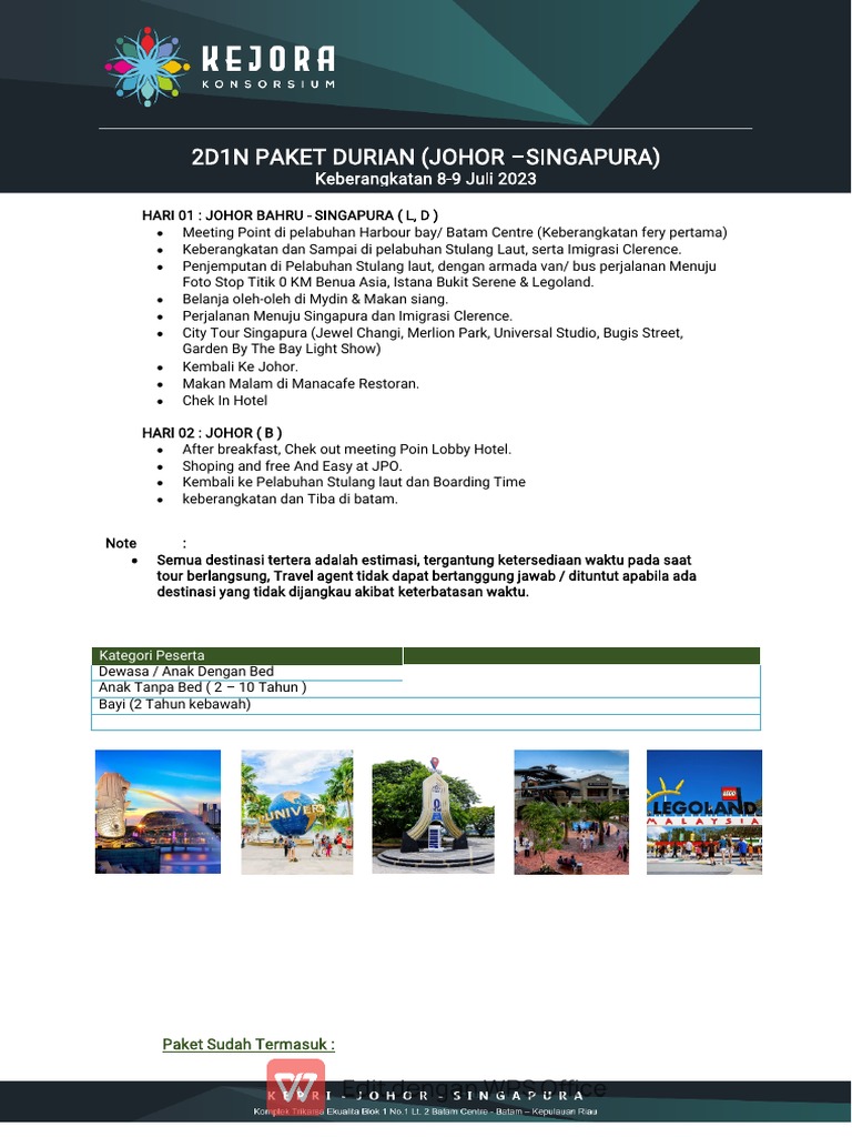 Kejora Term and Condition 2D1N | PDF