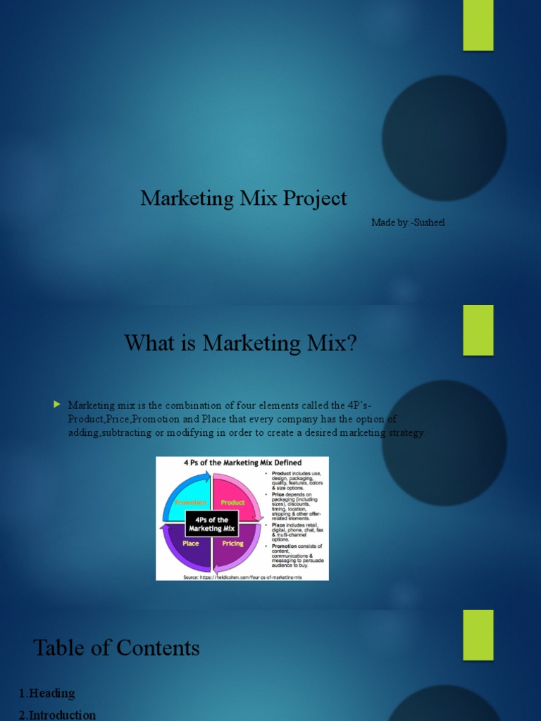 Marketing Mix Project | PDF