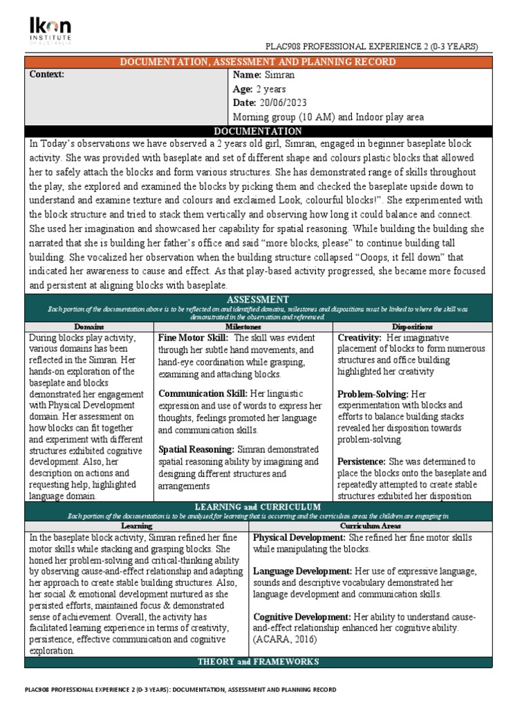 Plac908 Dap Record 2023 Simran | PDF | Learning | Pedagogy