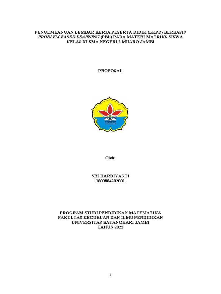 Contoh Proposal Kuliah | PDF