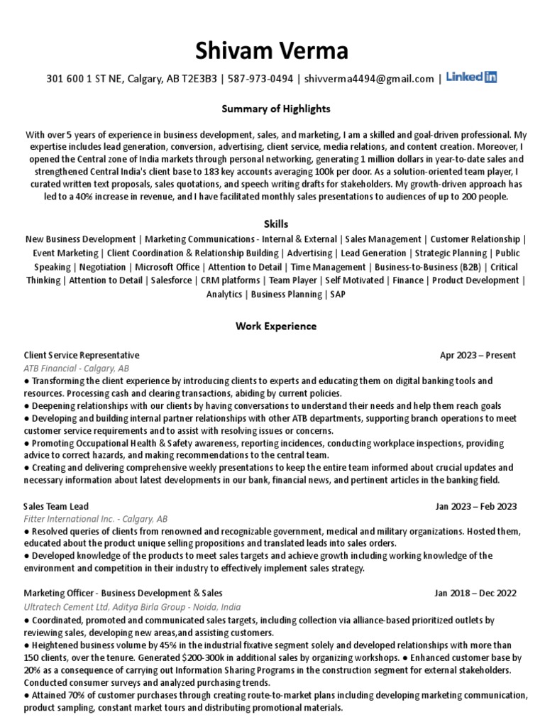 Shivam Verma's resume | PDF