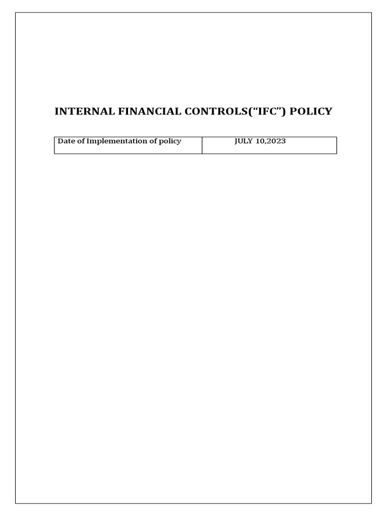 Internal Financial Controls ( Internal Financial Controls (