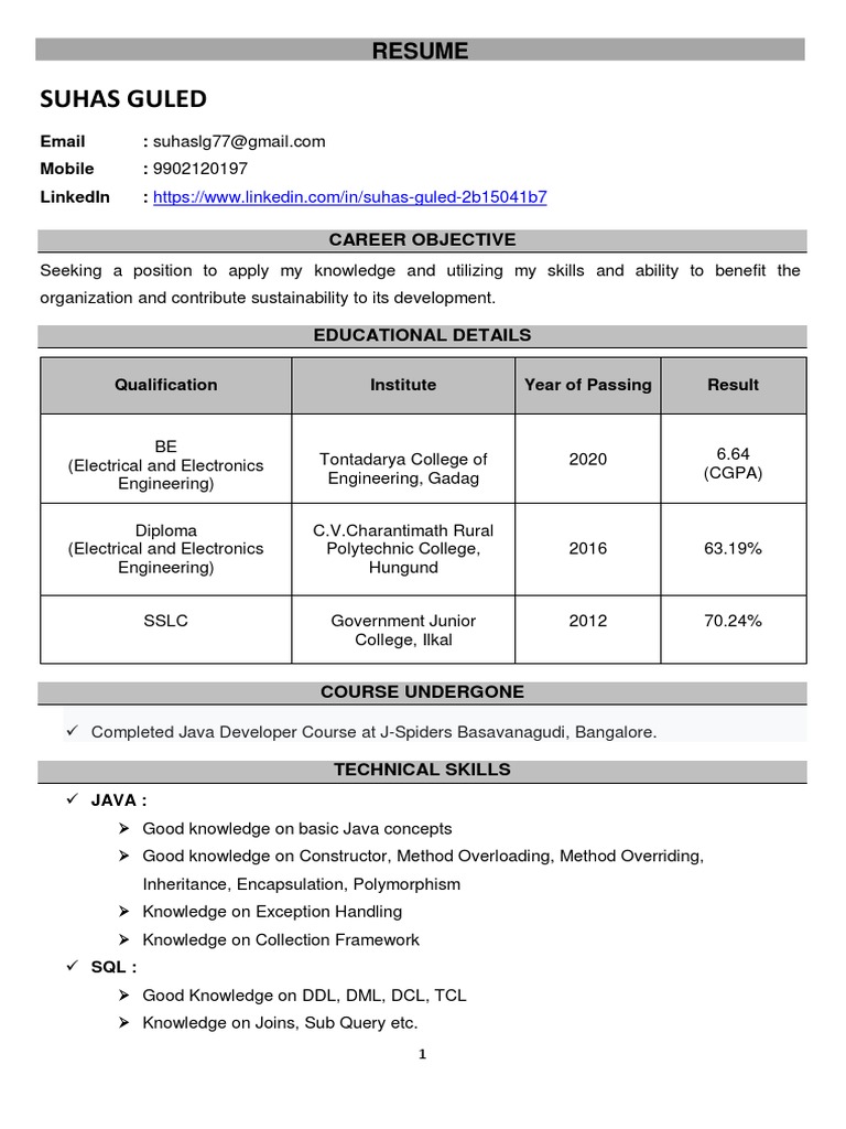 Suhas Guled | PDF | Method (Computer Programming) | Software Development Suhas Guled | PDF | Method (Computer Programming) | Software Development
