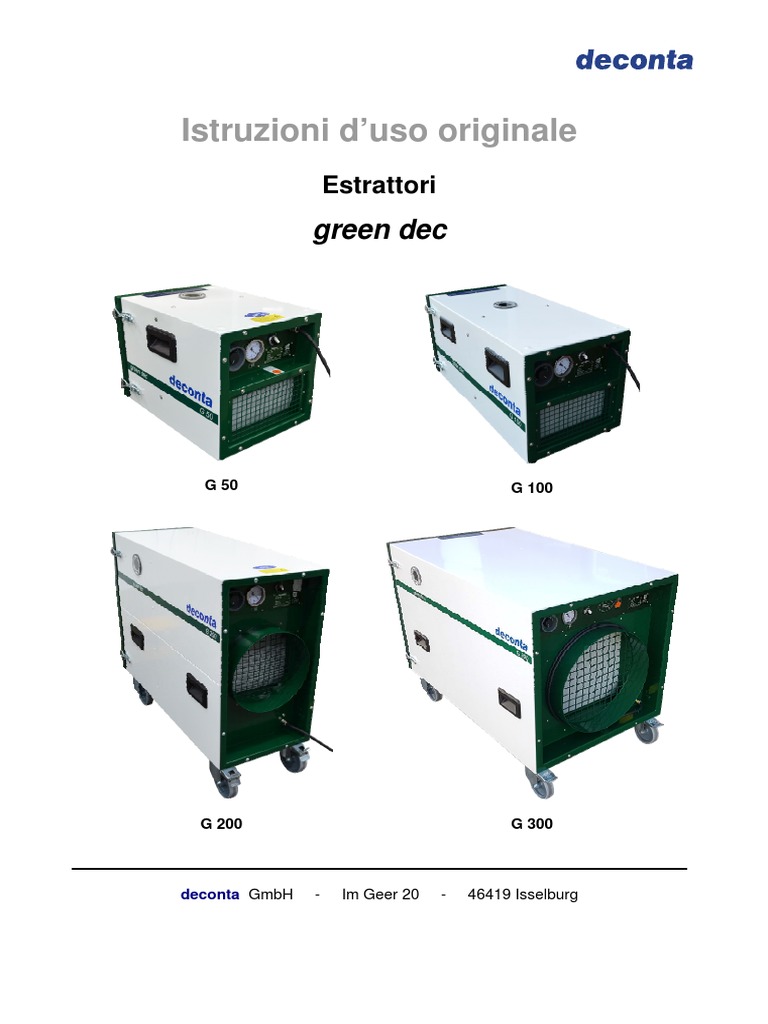 Manuale Istruzioni Green Dec e Certificato Di Conformita 641101 | PDF