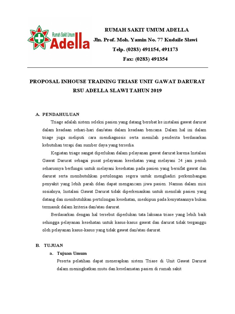 Proposal Inhouse Training Triage Fix | PDF