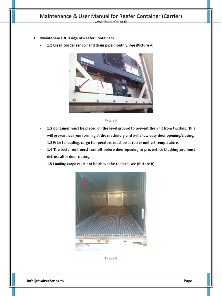 Maintaenance - User - Manual - Reefer Container | PDF | Ice | Cargo