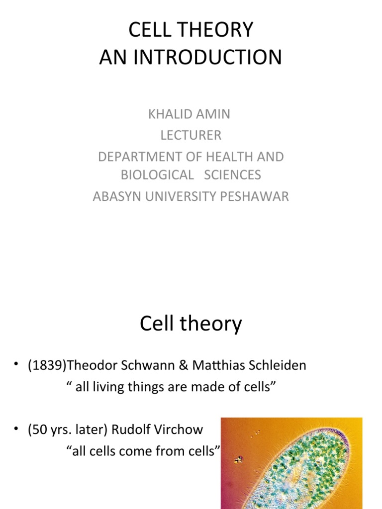 Lect 3. Cell Theory | PDF