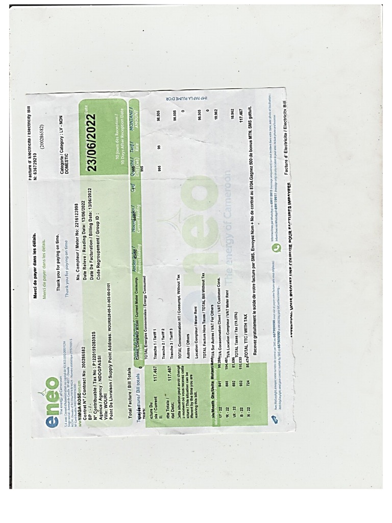 Facture ENEO Voisin | PDF