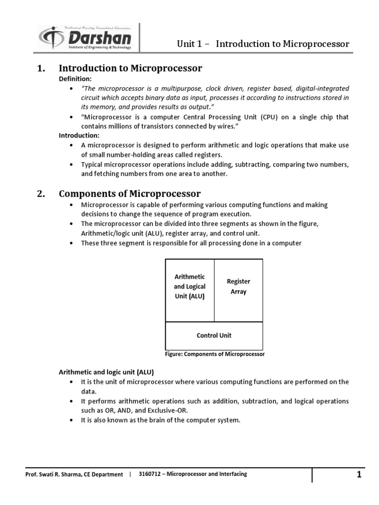 MPI GTU Study Material E-Notes Introduction-To-Microprocessor ...
