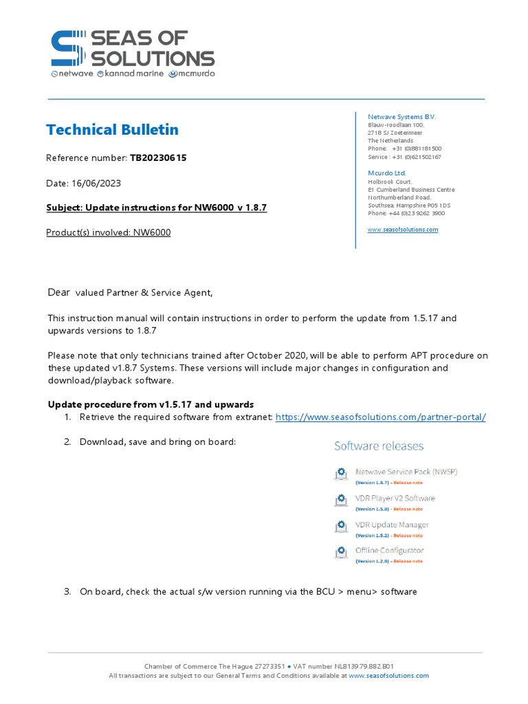 TB 20230615 Upgrade Instructions 1.8.7 | PDF | Software | Computing