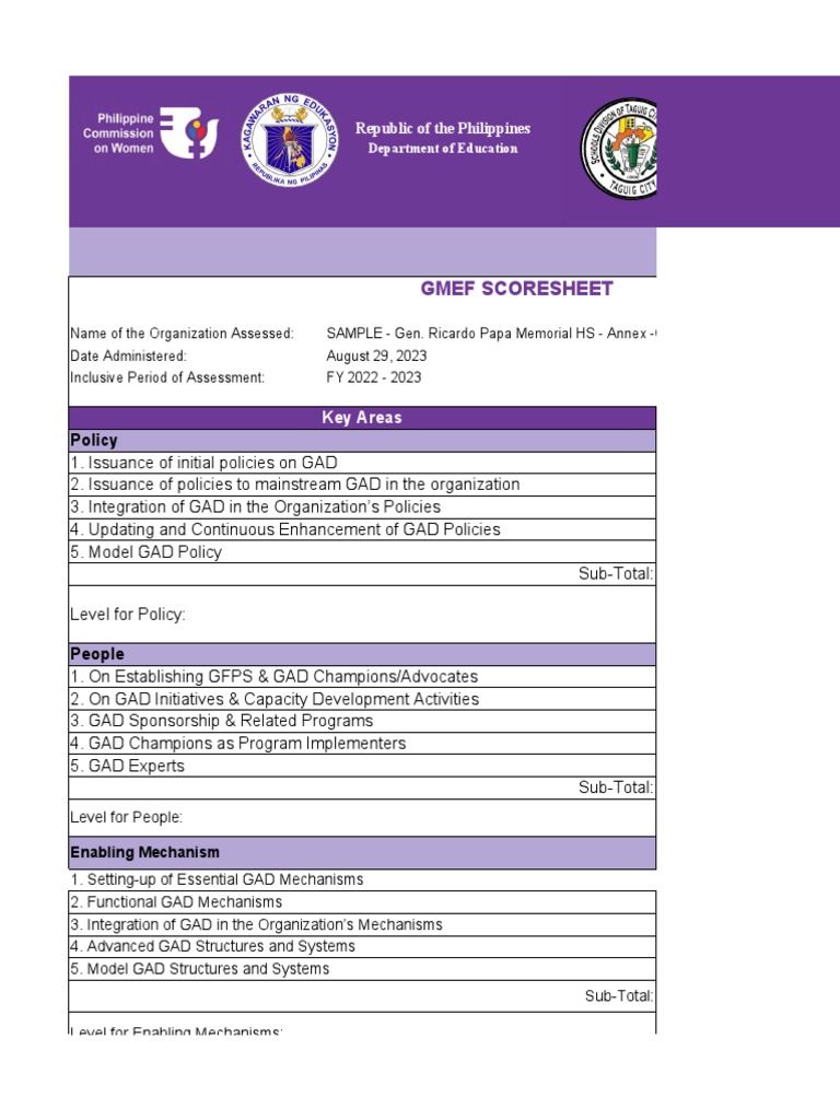 Sample Gmef Toolkit 2023 | Download Free PDF | Policy | Gender