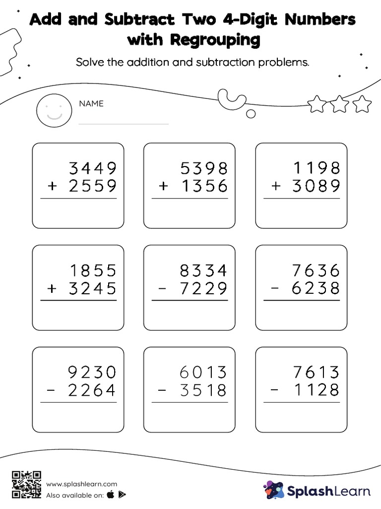 4-Digit Addition and Subtraction Worksheets | PDF