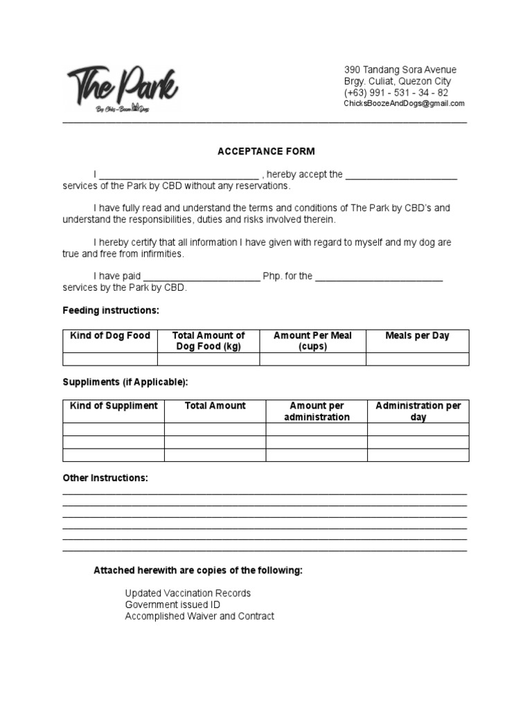 Acceptance Form | PDF Acceptance Form | PDF