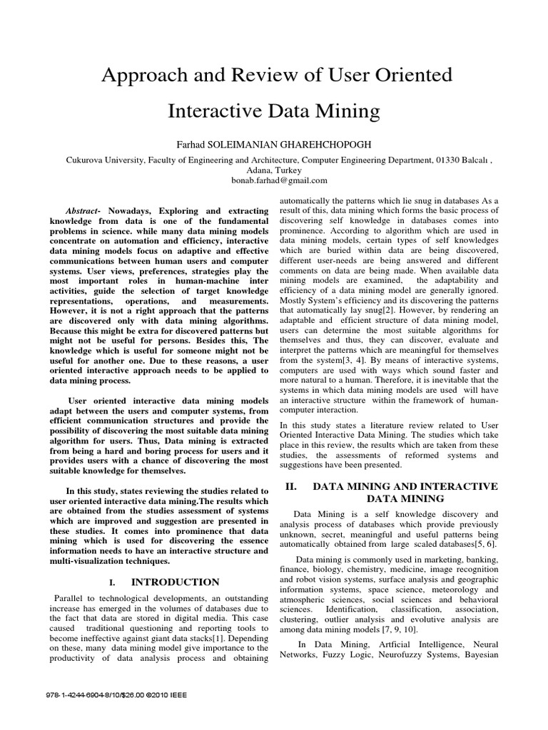 Approach and Review of User Oriented | PDF