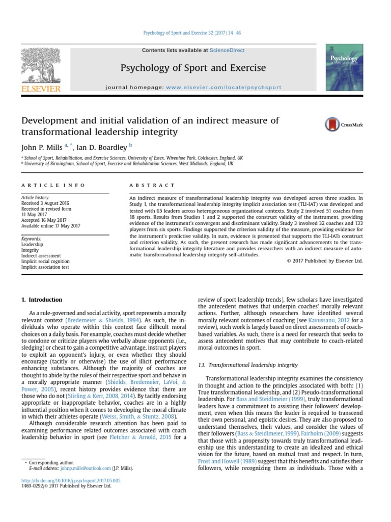 Development and Initial Validation of An Indirect Mea - 2017 - Psychology of Spo | PDF