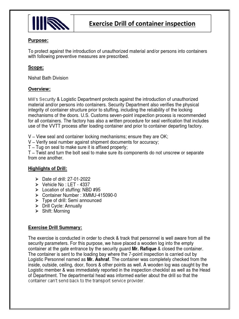 Container Followup Inspection | PDF | Technology & Engineering