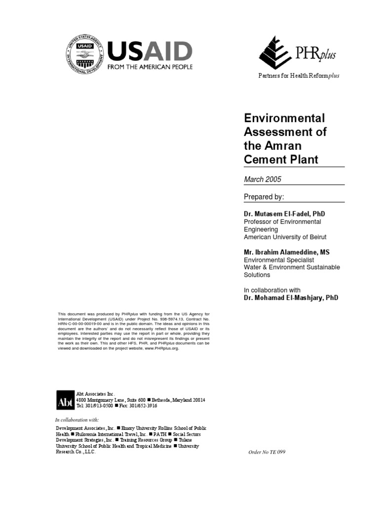 Cement Environment | PDF | Environmental Impact Assessment | Climate ...