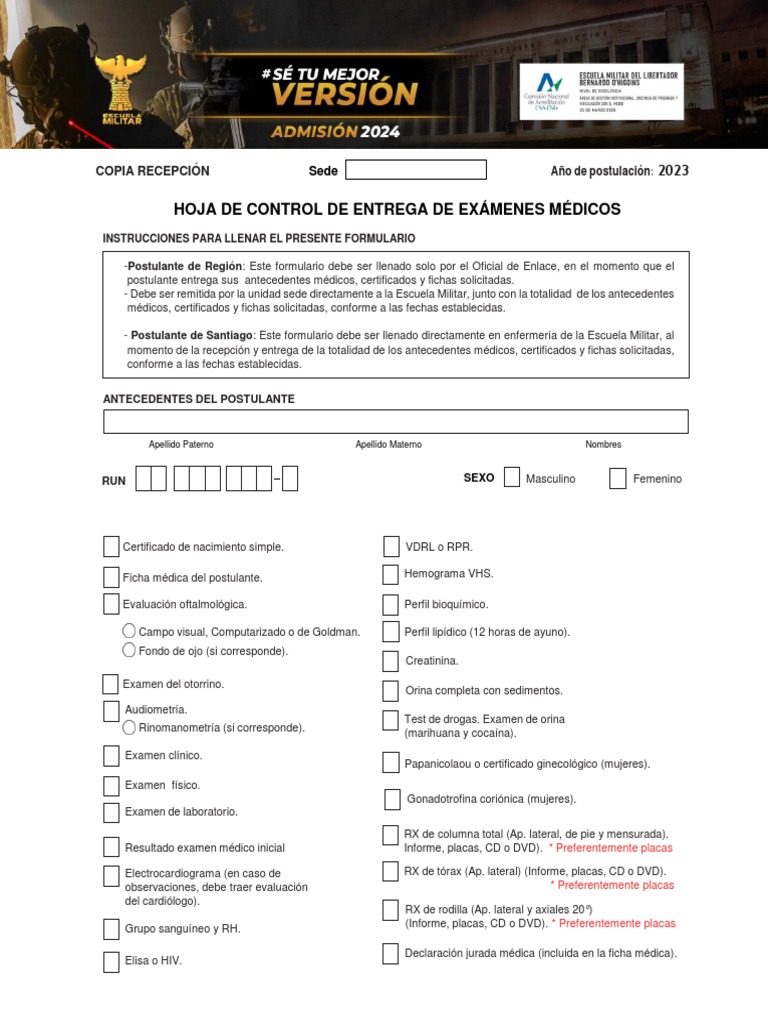 04 - Hoja Control de Entrega Examenes Medicos - Recepcion | PDF | Especialidades Medicas | Medicina