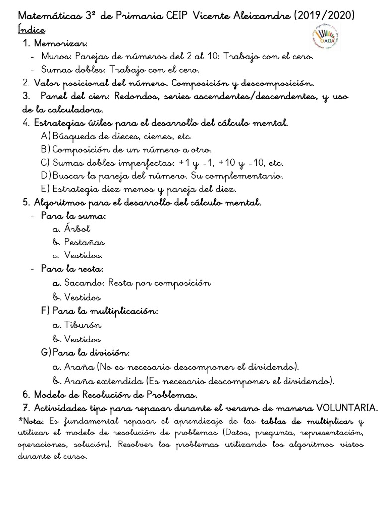 Teoria Calculo Oaoa | PDF | División (Matemáticas) | Sustracción