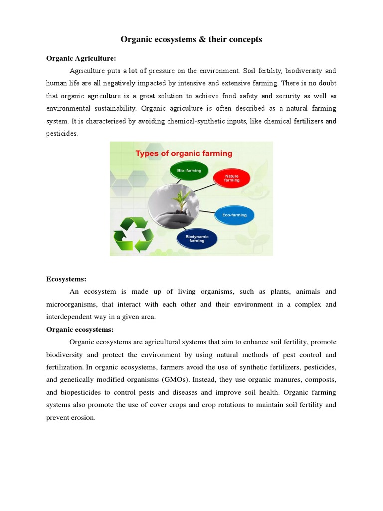 UNIT-3 Organic Ecosysyem and Their Concepts | PDF | Organic Farming ...
