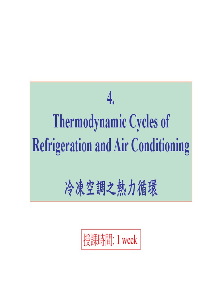 Refrigeration Cycle Thermodynamics | PDF | Teaching Methods & Materials ...
