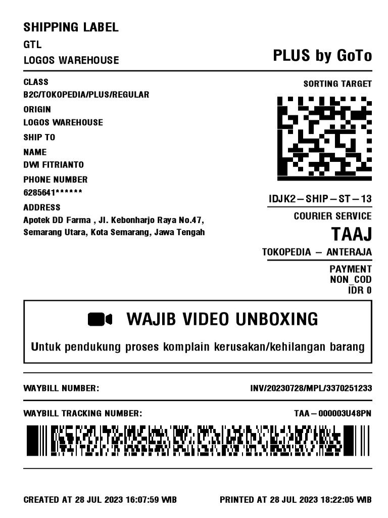 Wajib Video Unboxing: Plus by Goto | PDF
