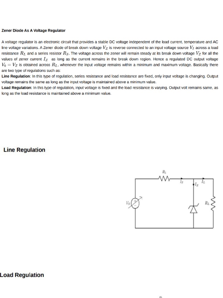 Zener Diodes Problems Notes Pdf Diode Electrical Engineering
