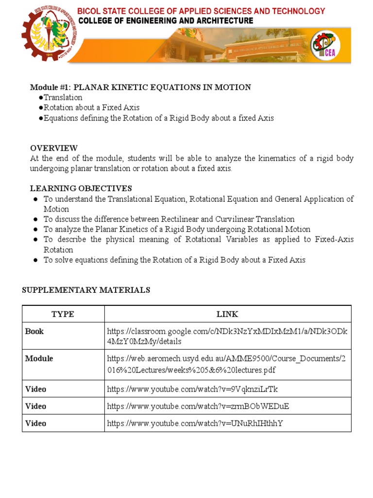 DORB001 - FINAL PROJECT Group 1 | PDF | Rotation Around A Fixed Axis | Acceleration