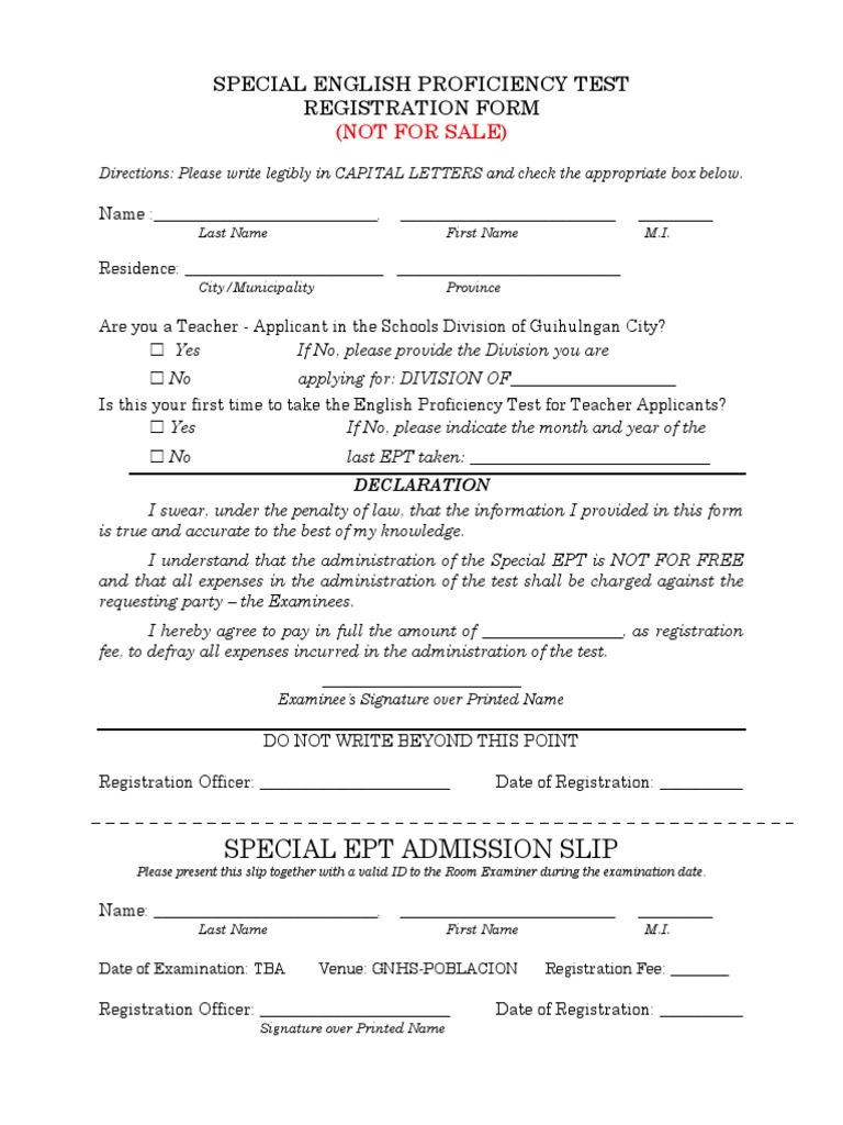 SPECIAL EPT REGISTRATION FORM v3.0 | PDF