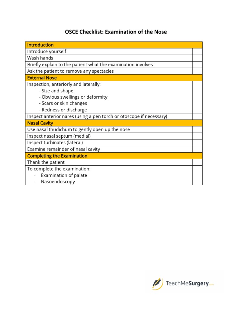 Examination of The Nose | PDF | Science & Mathematics