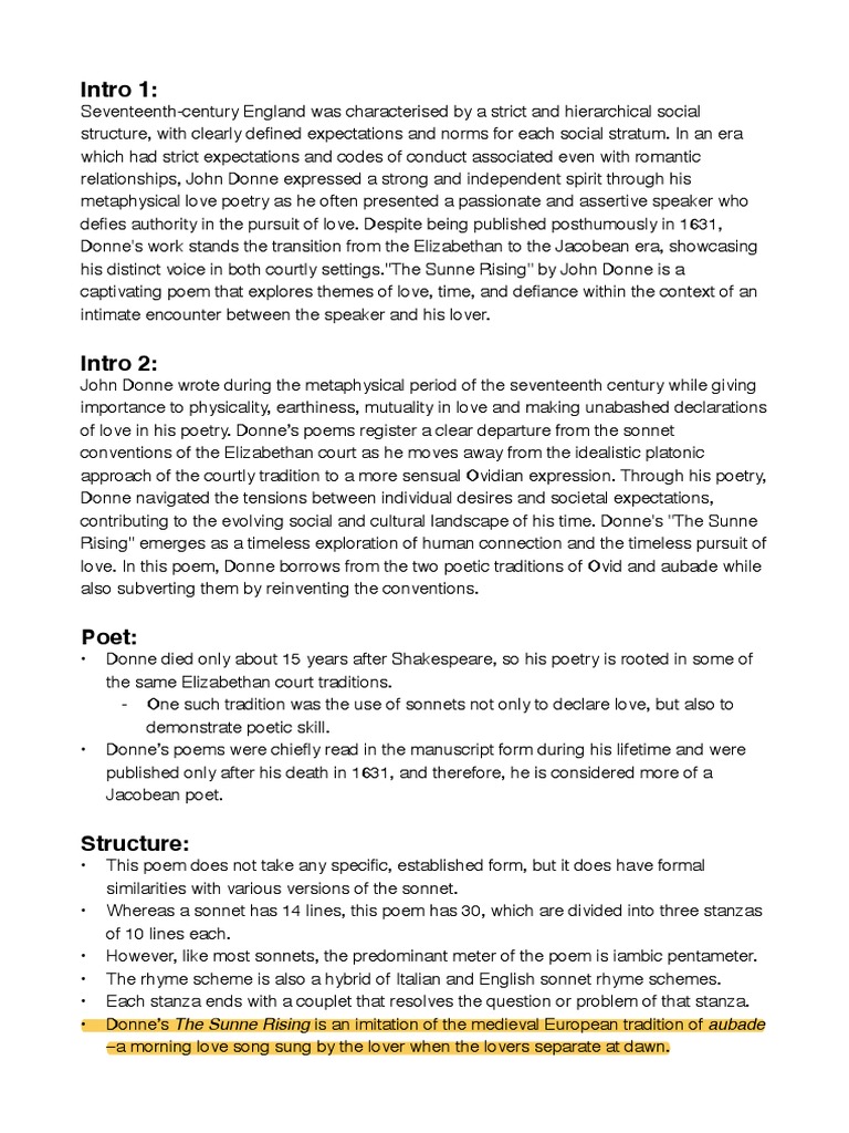 Sunne Rising PDF | PDF | Poetry | Love