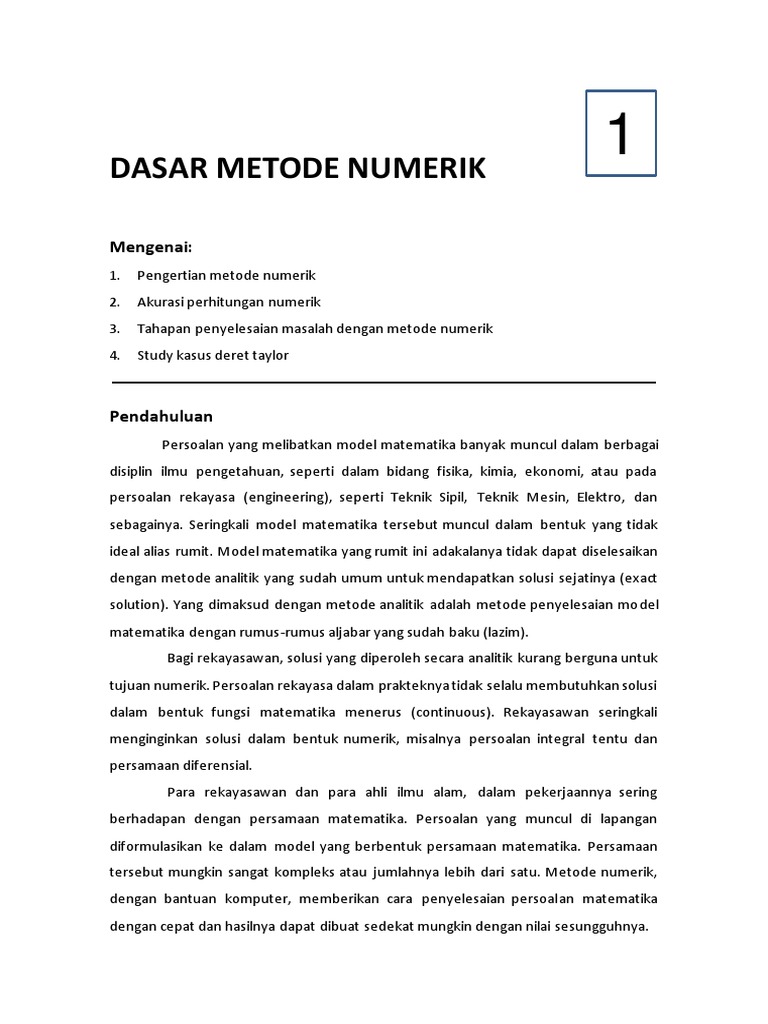 BAB 1. DASAR METODE NUMERIK - Python | PDF
