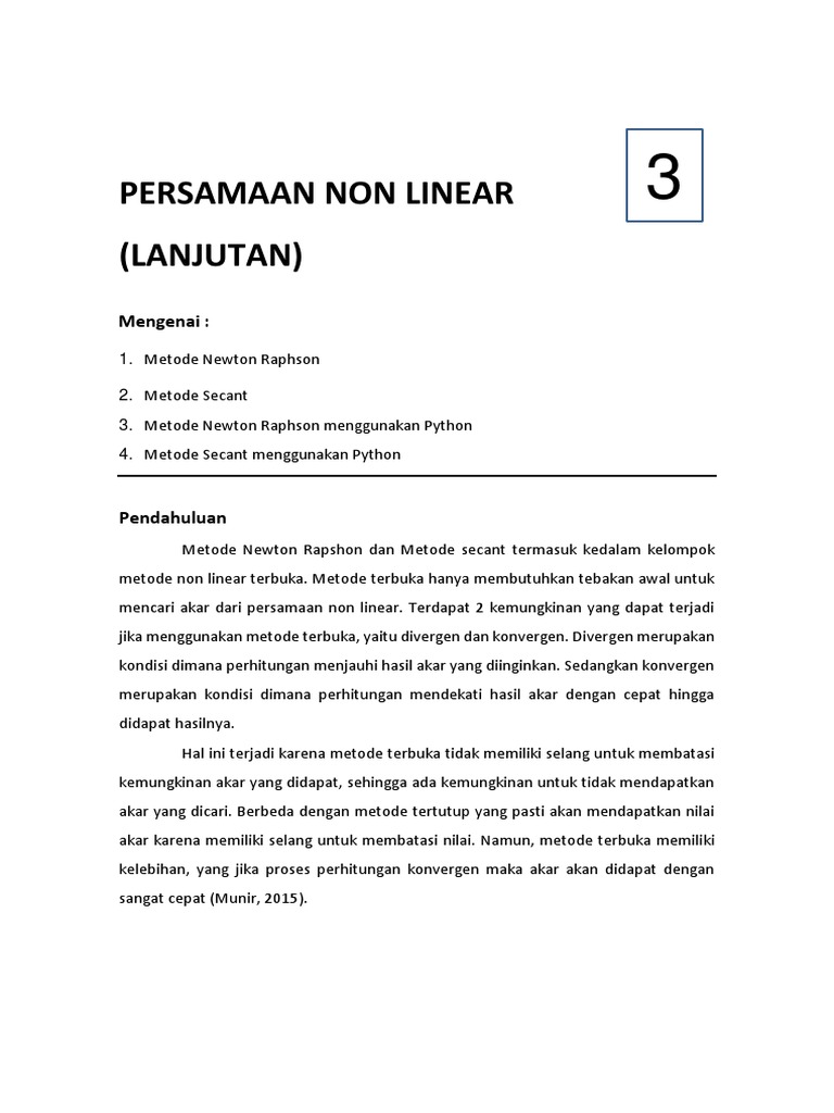 Metode Newton Raphson dan Secant Python | PDF