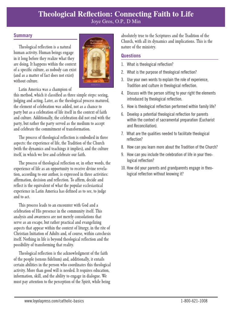 TheologicalReflection Catholic Basics GD | PDF