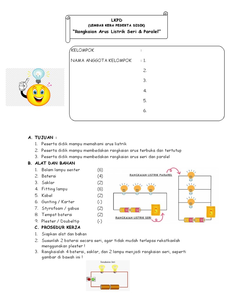 LKPD Rangkaian Listrik Seri & Paralel | PDF | Sains & Matematika | Teknologi & Rekayasa