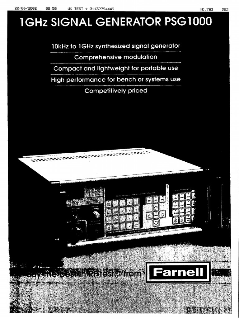 Farnell PSG1000 | PDF
