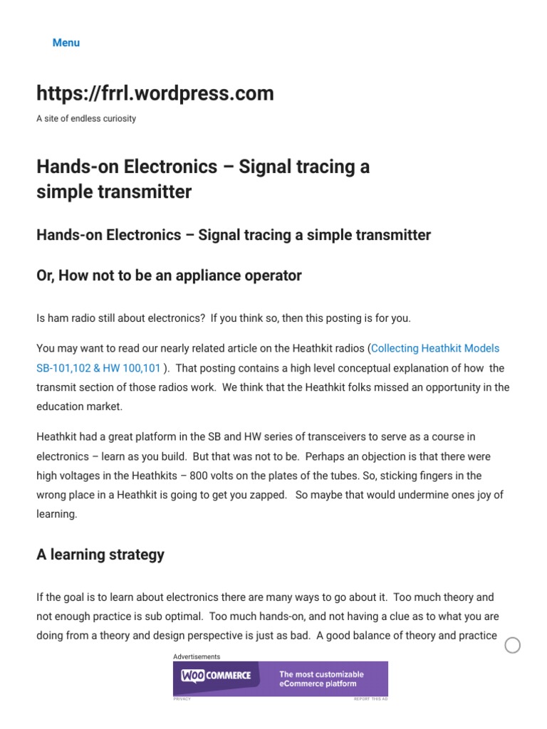 Signal Tracing A Simple Transmitter | PDF | Amplifier | Modulation