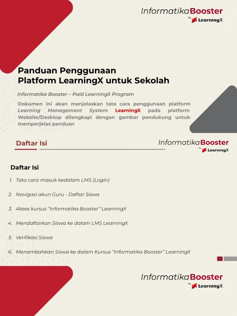 Panduan Penggunaan LMS Learning X - School | PDF