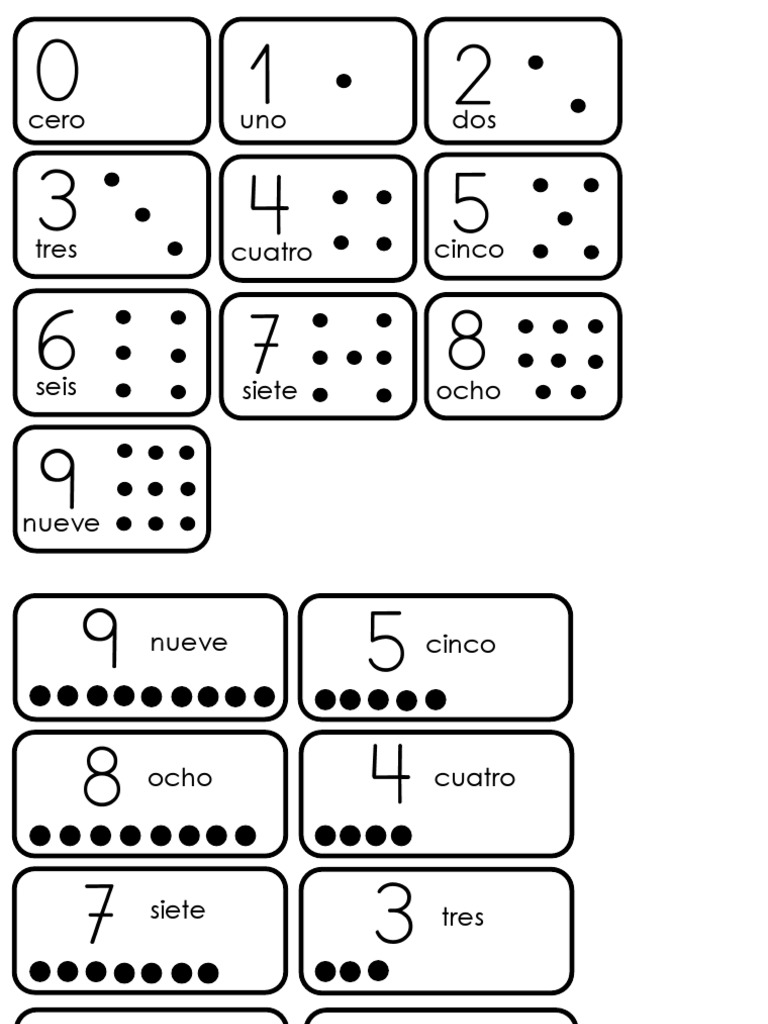 Números del 0 al 9 en Secuencia | PDF
