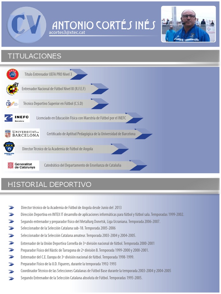 Formato CV de Un Deportista | PDF | Asociación de Futbol | FC Barcelona