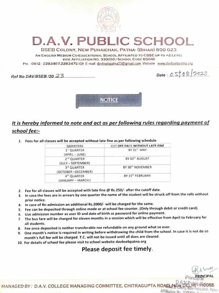 Rules For Fee Payment | PDF | Business | Banking